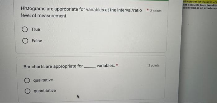 Solved Histograms are appropriate for variables at the | Chegg.com