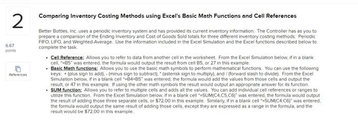 Solved 2 667 points Comparing Inventory Costing Methods | Chegg.com