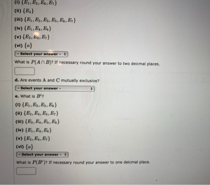 Solved Suppose That We Have A Sample Space S E E2 E E Chegg