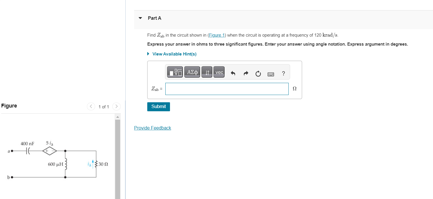 Solved Part AFind Zab ﻿in the circuit shown in (Figure 1) | Chegg.com