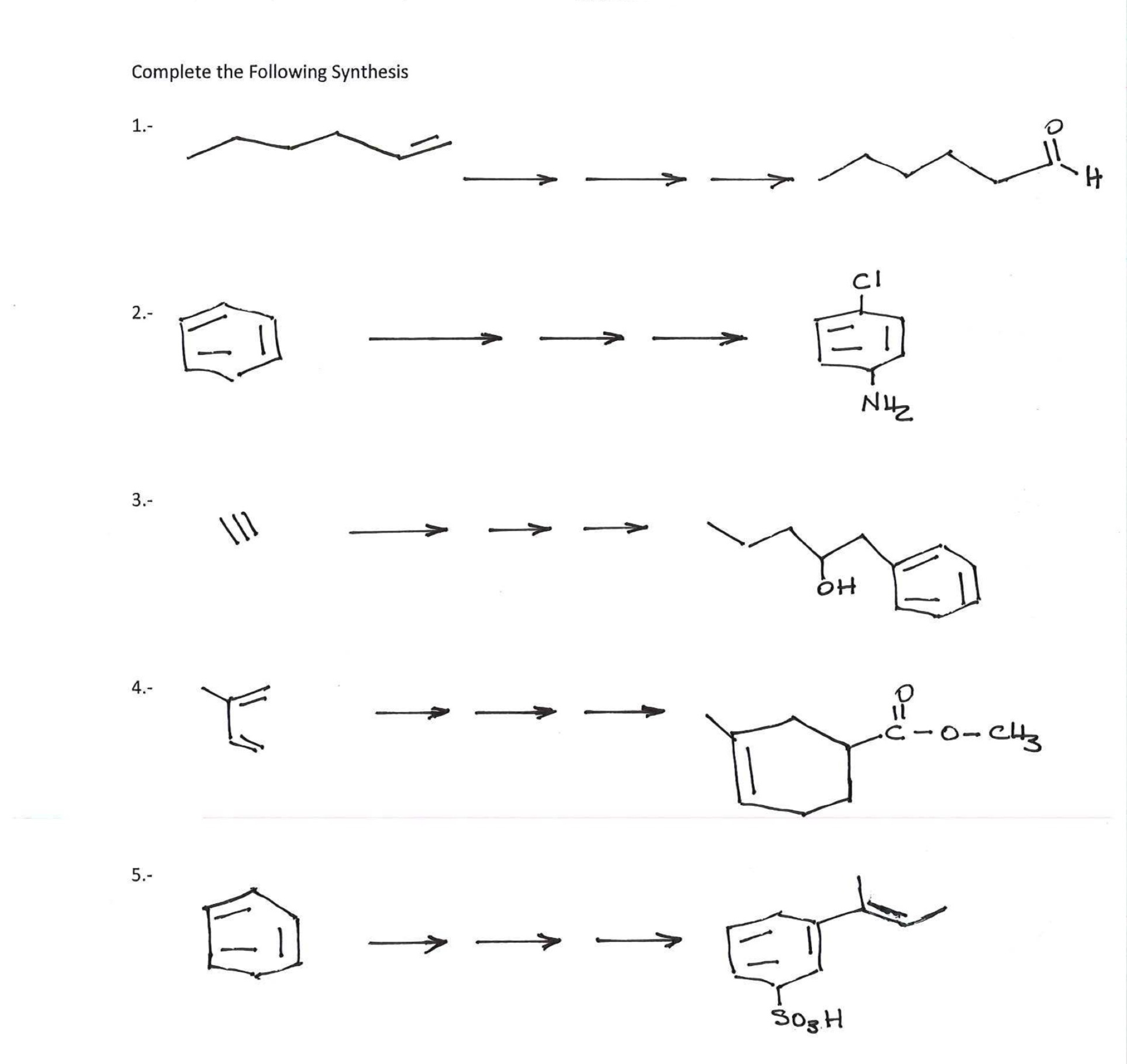 Solved Show the steps to synthesis from start to finish for | Chegg.com