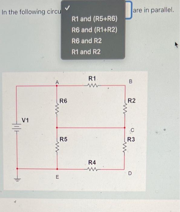 Solved In the following circu are in parallel. R1 and | Chegg.com