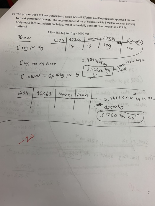 Solved 13. The proper dose of Fluorouracil (also called | Chegg.com