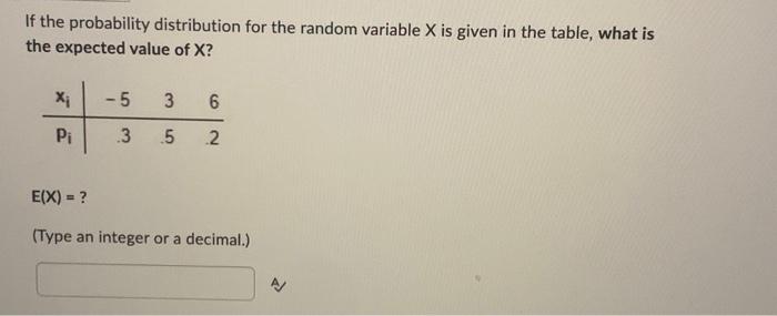 Solved If the probability distribution for the random | Chegg.com