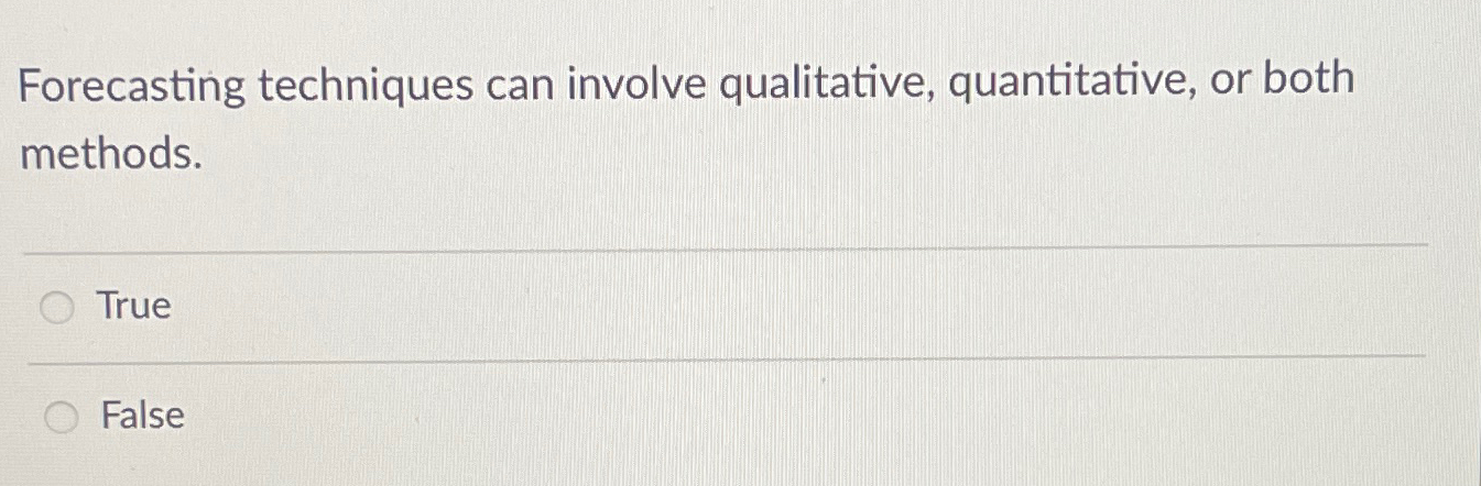 Solved Forecasting techniques can involve qualitative, | Chegg.com