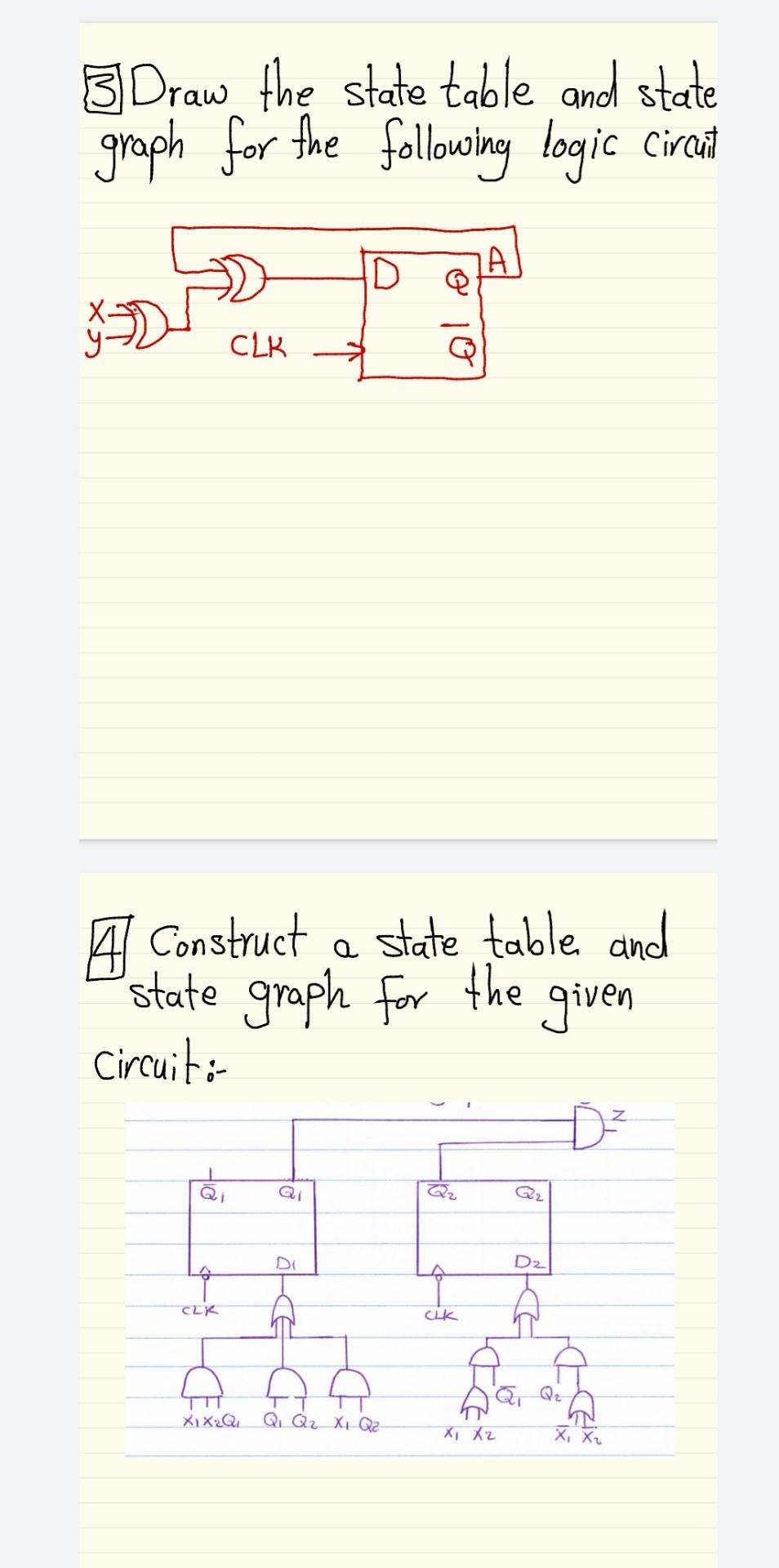 Solved Draw the state table and state graph for the | Chegg.com