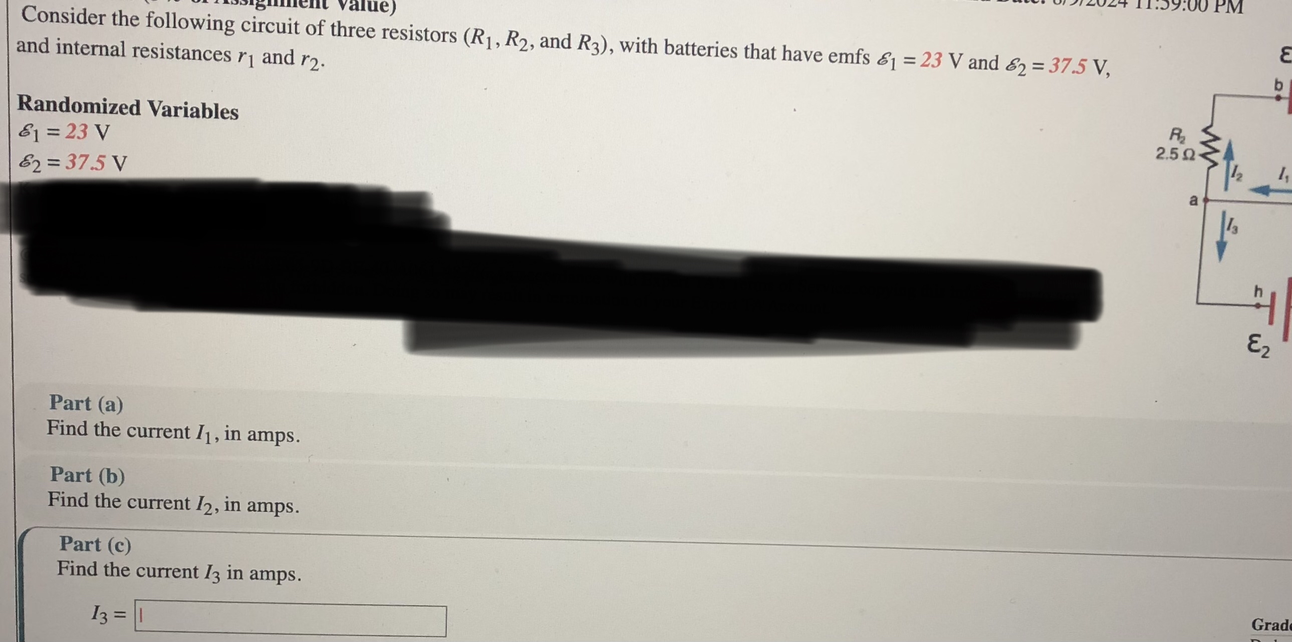 Solved Consider the following circuit of three resistors , | Chegg.com