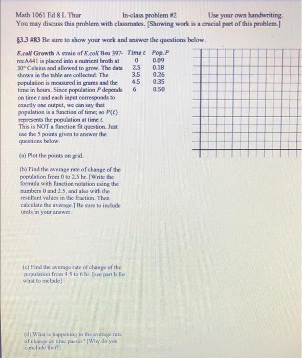 Solved © 6 Math 1061 Ed 8 L Thur In-class problem #2 Use | Chegg.com