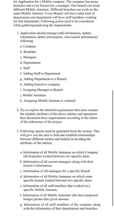 Solved Project A major component of the course is a software | Chegg.com