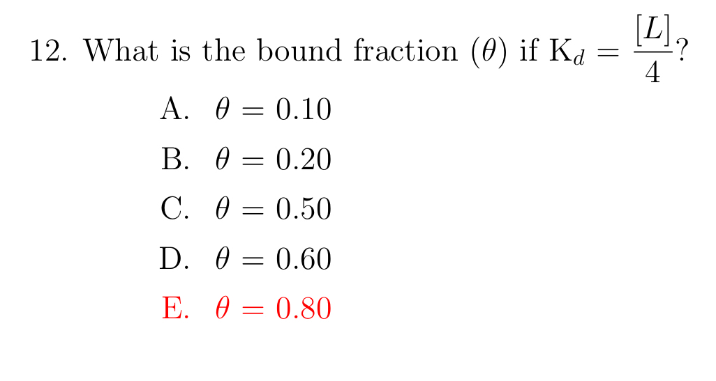 Solved What is the bound fraction (θ) ﻿if | Chegg.com