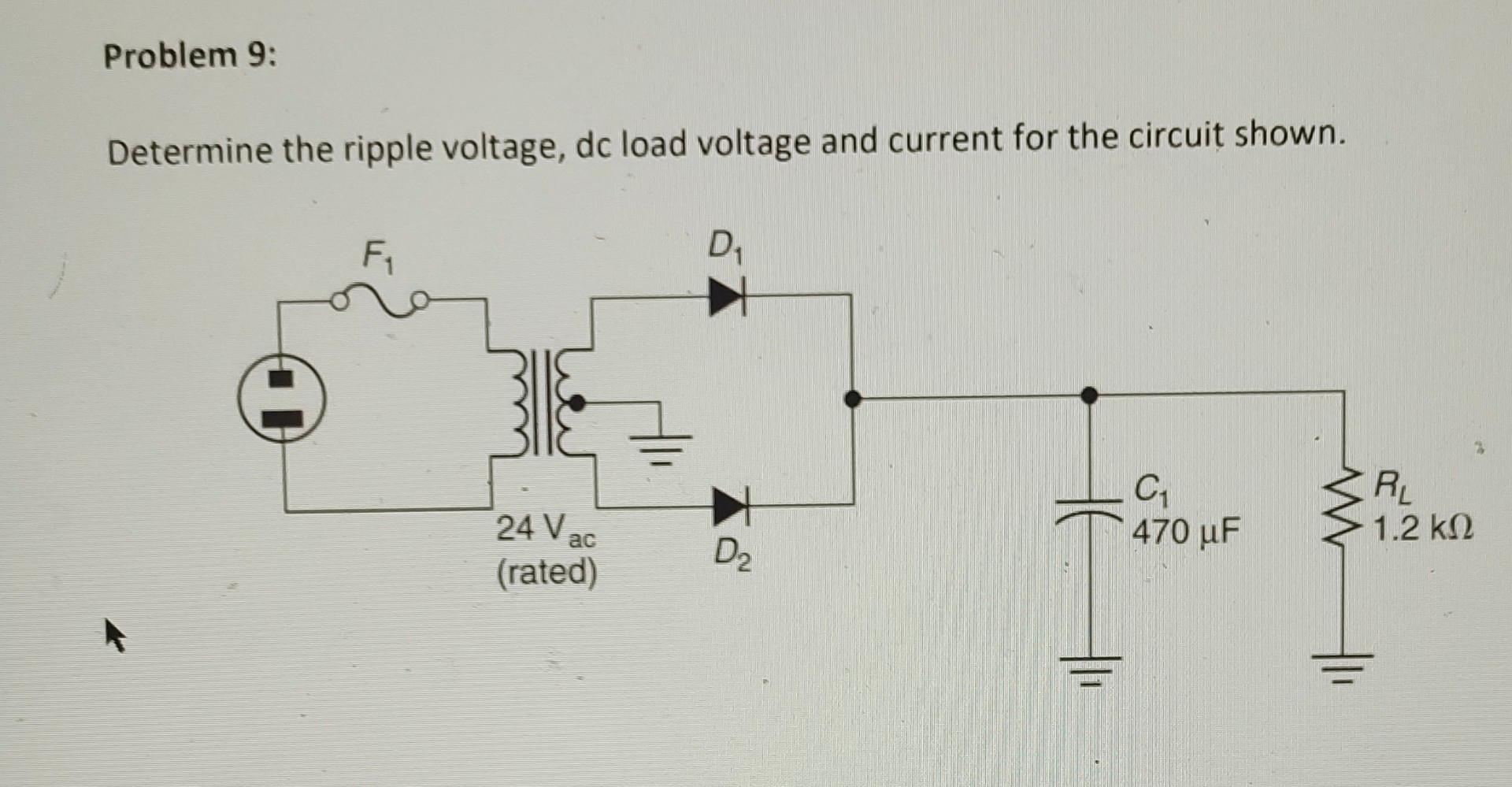 Solved Problem 1: Determine the peak load voltage for the | Chegg.com