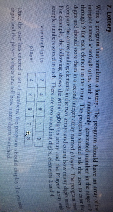 Solved 7 Lottery Write A Program That Simulates A Lottery 3219