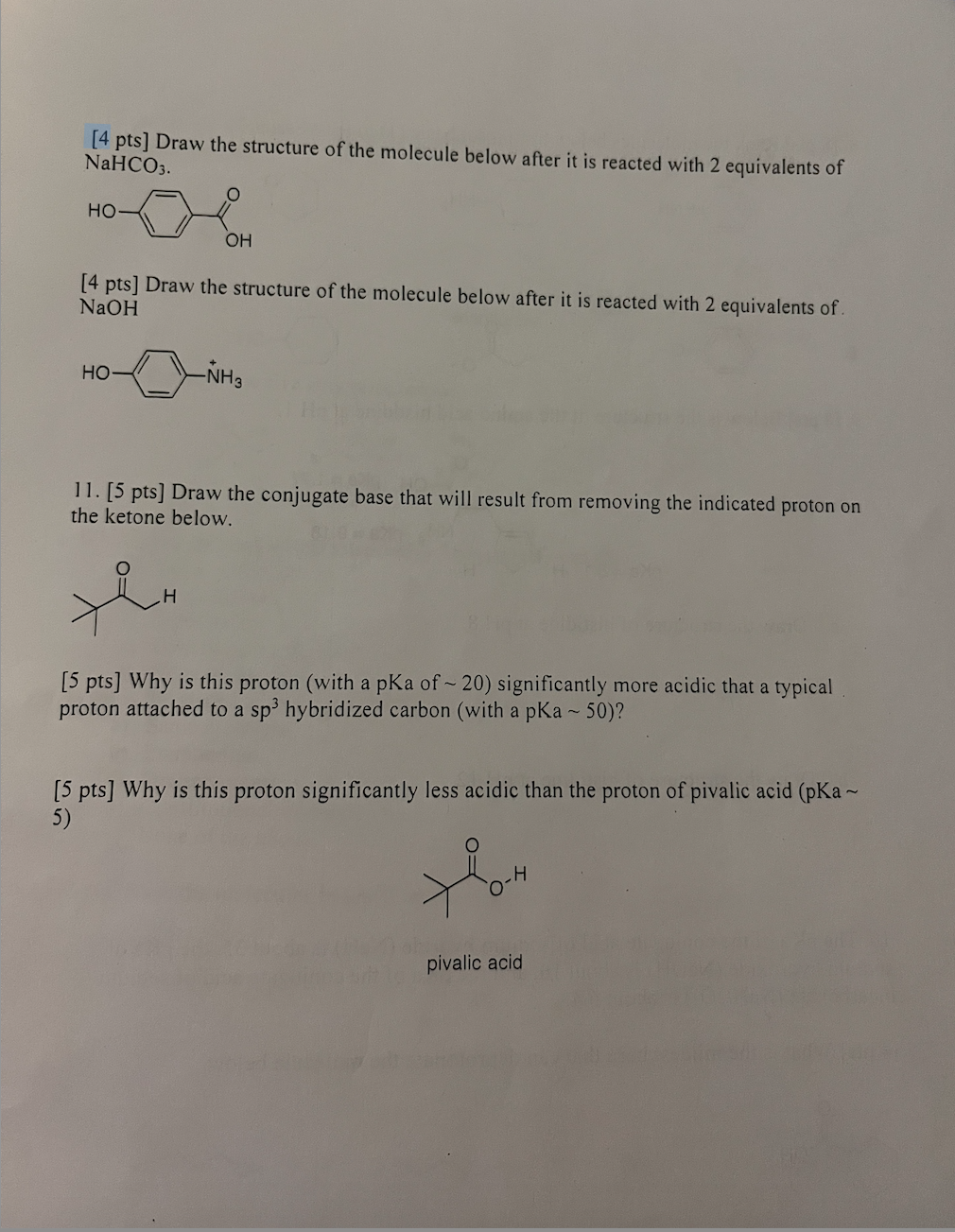 Solved [4 ﻿pts] ﻿Draw the structure of the molecule below | Chegg.com