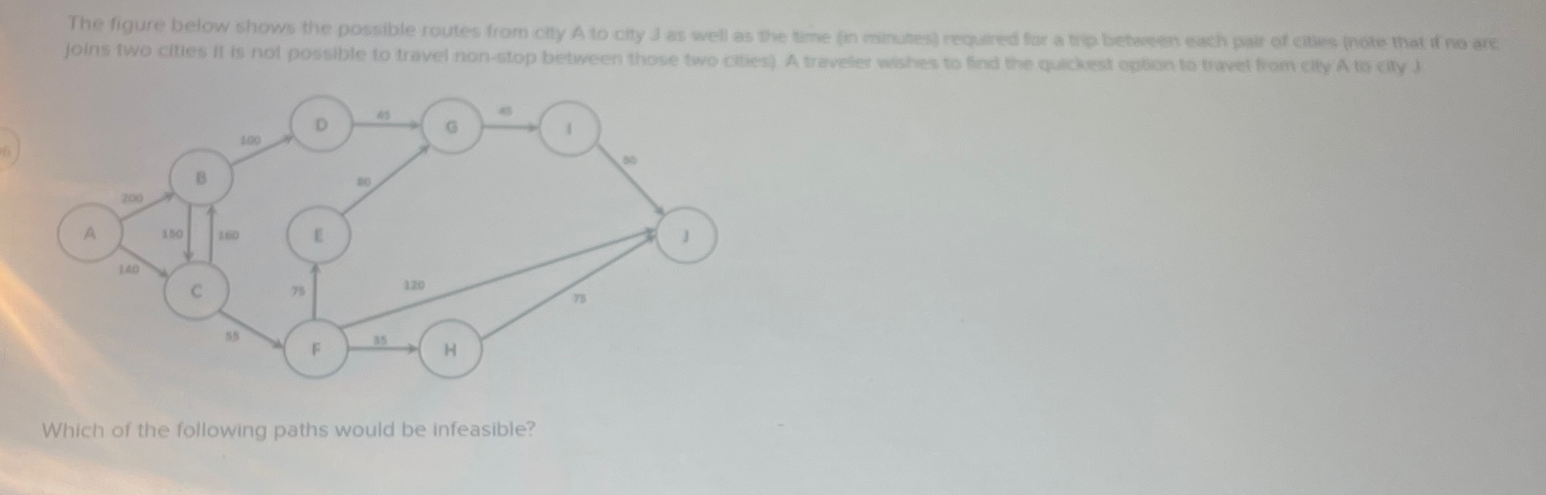 Solved Which of the following paths would be infeasible? | Chegg.com