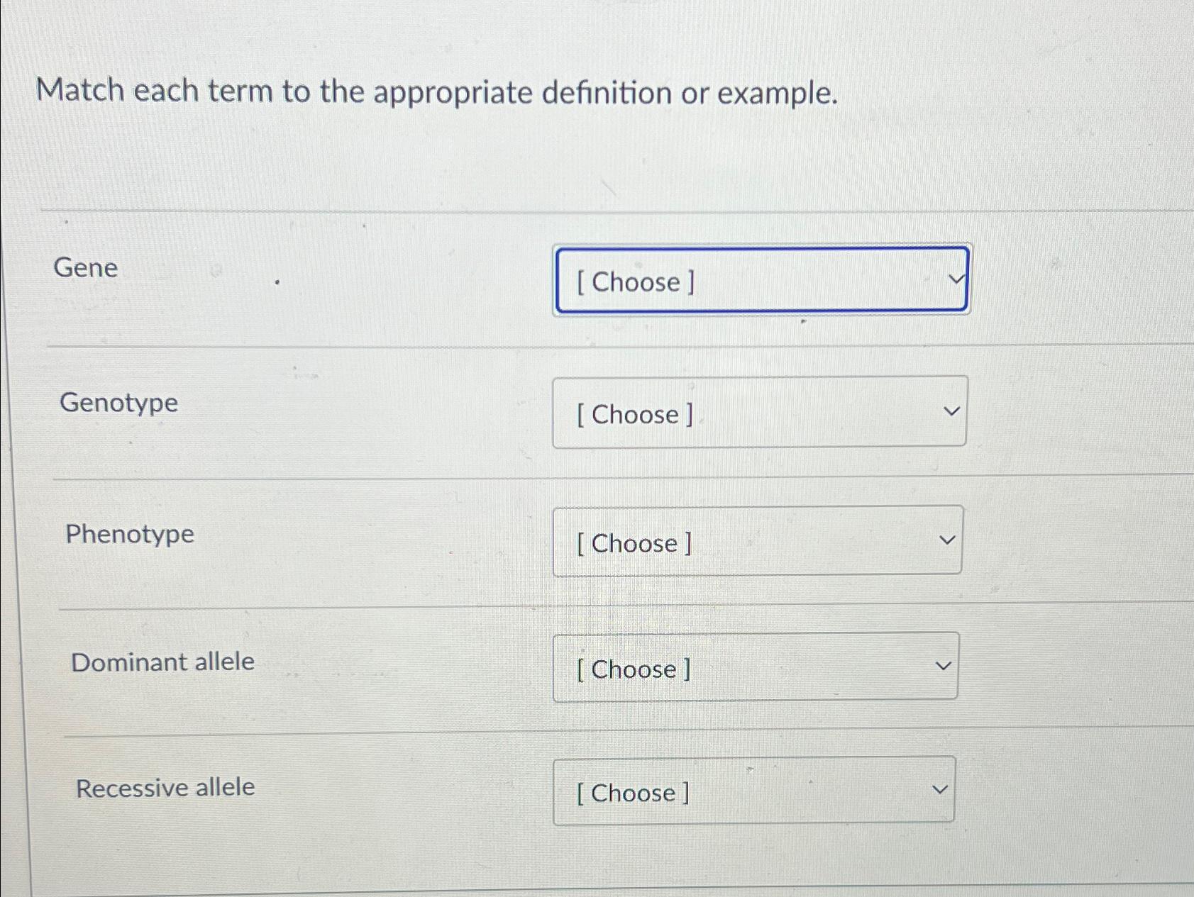 Solved Match each term to the appropriate definition or | Chegg.com