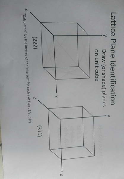 Lattice Plane IdentificationZ ﻿"Calculated" by the | Chegg.com