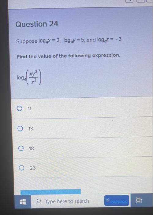 Solved Suppose logαx=2,logay=5, and loga2z=−3. Find the | Chegg.com