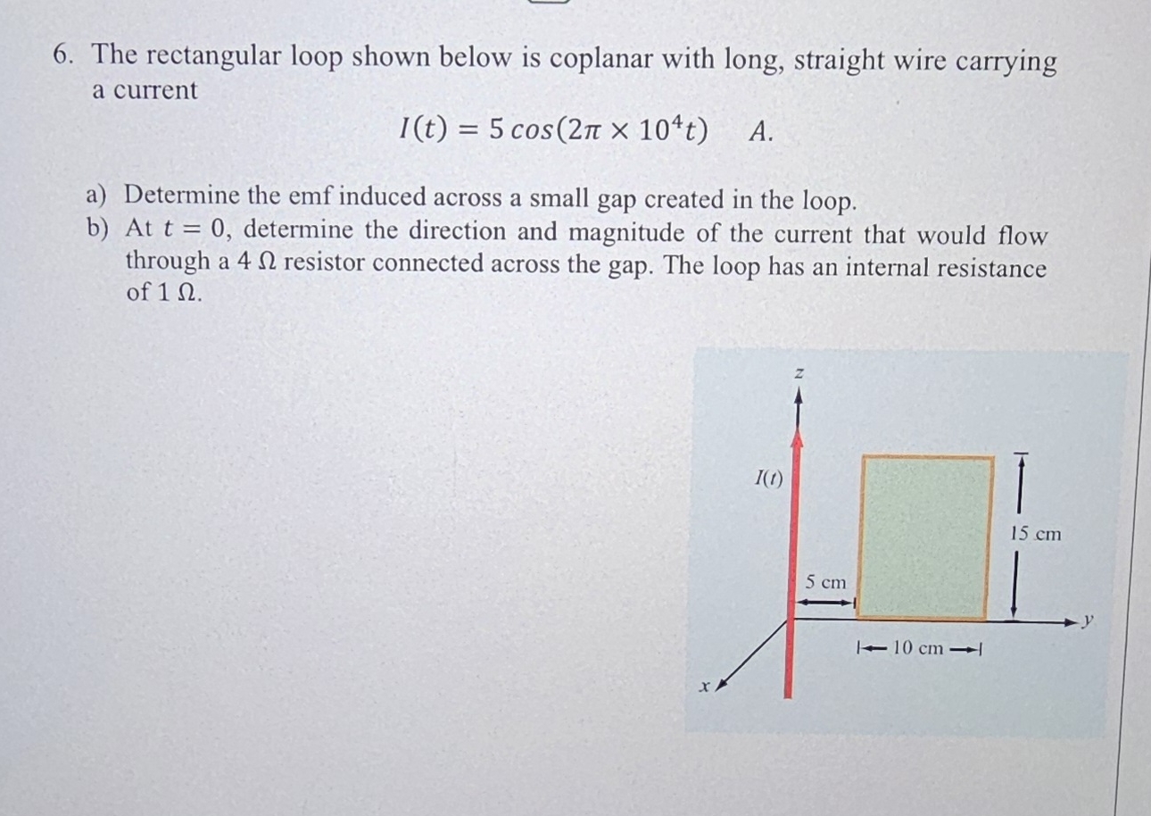 Solved The rectangular loop shown below is coplanar with | Chegg.com