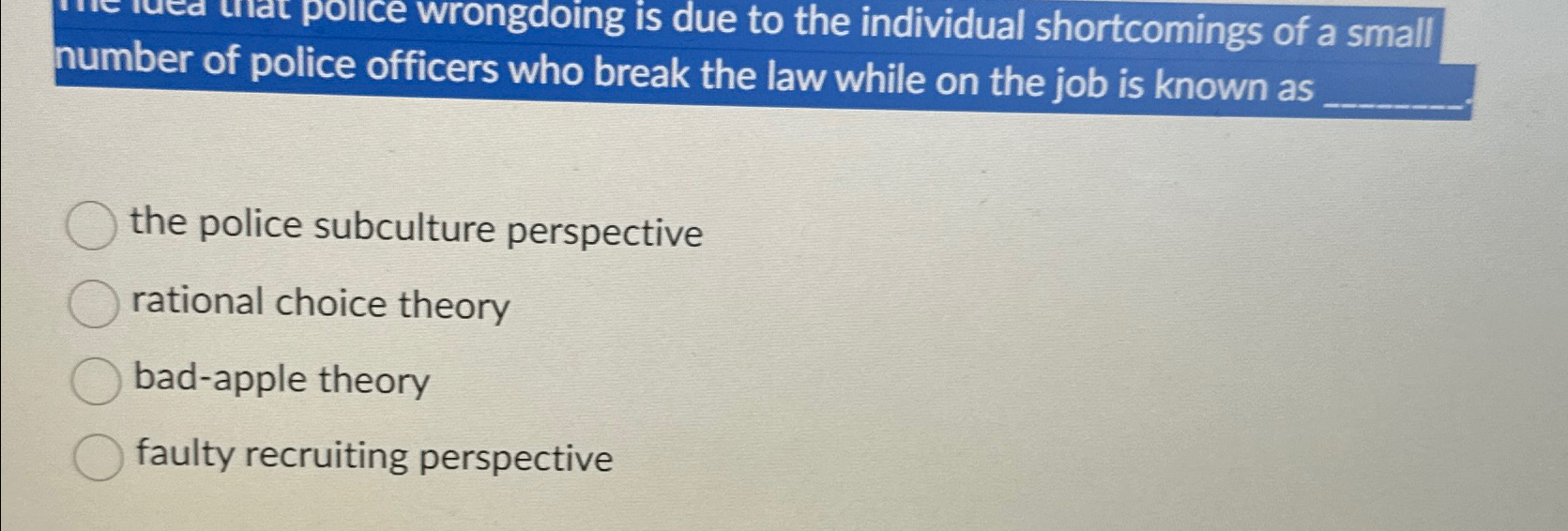 Solved gdoing is due to the individual shortcomings of a | Chegg.com