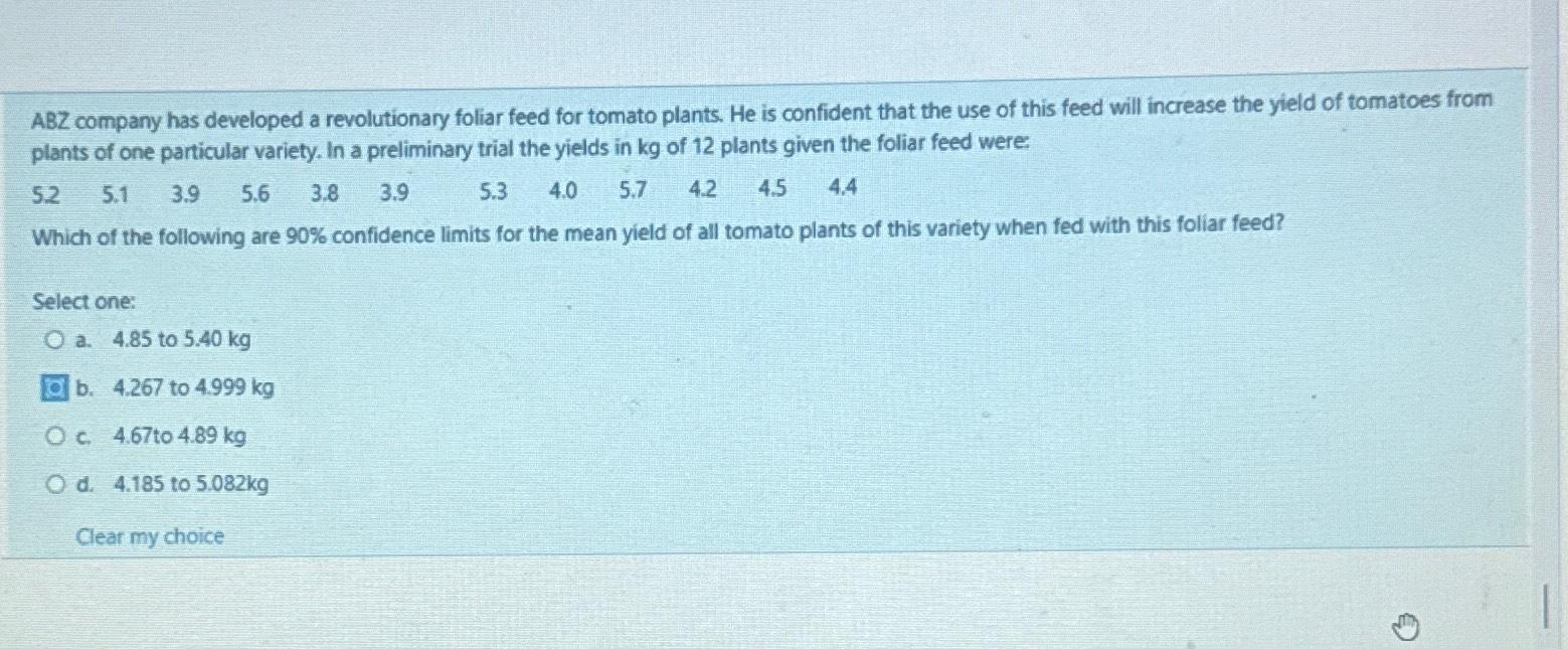 Solved ABZ company has developed a revolutionary foliar feed | Chegg.com