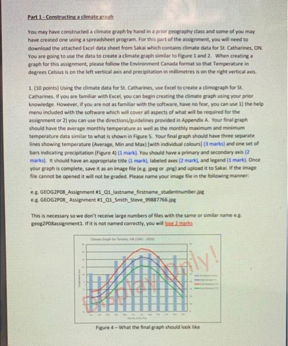 Part 1 - Constructing a climate graph a You may have | Chegg.com