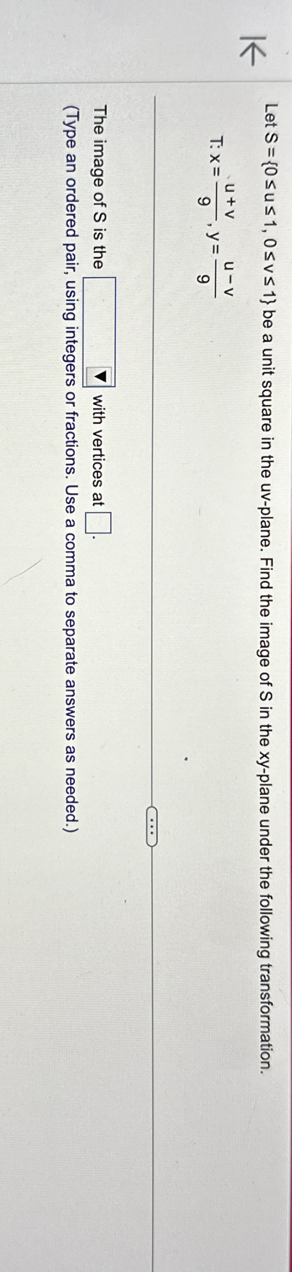 Solved Let S={0≤u≤1,0≤v≤1} ﻿be a unit square in the | Chegg.com