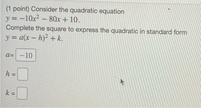 Solved (1 point) The graph of y = x2 is given below. (To | Chegg.com
