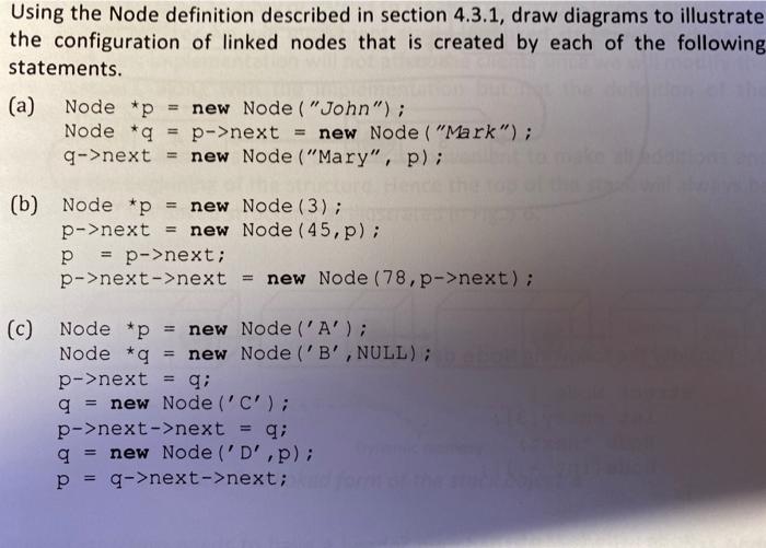 Solved Using the Node definition described in section 4.3.1, | Chegg.com