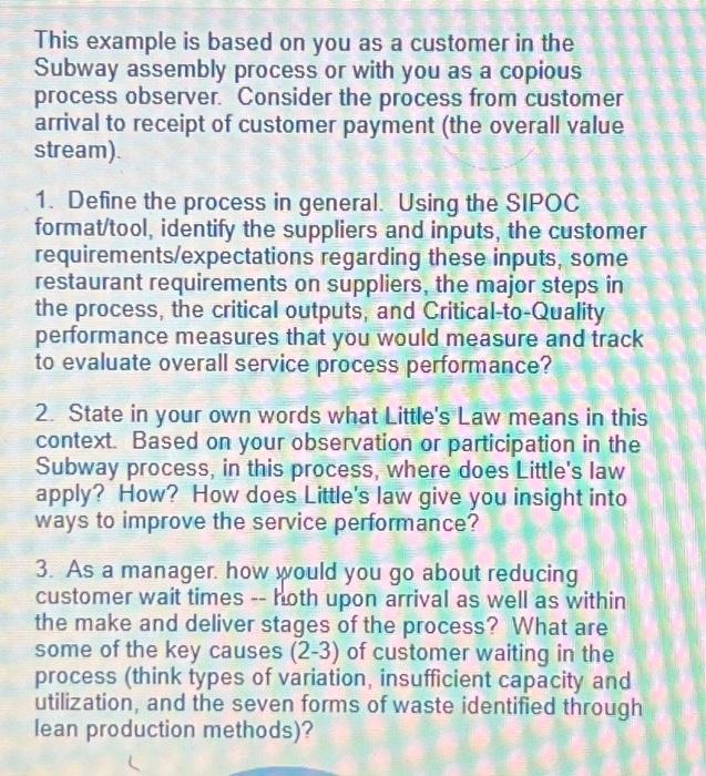 Solved This example is based on you as a customer in the | Chegg.com