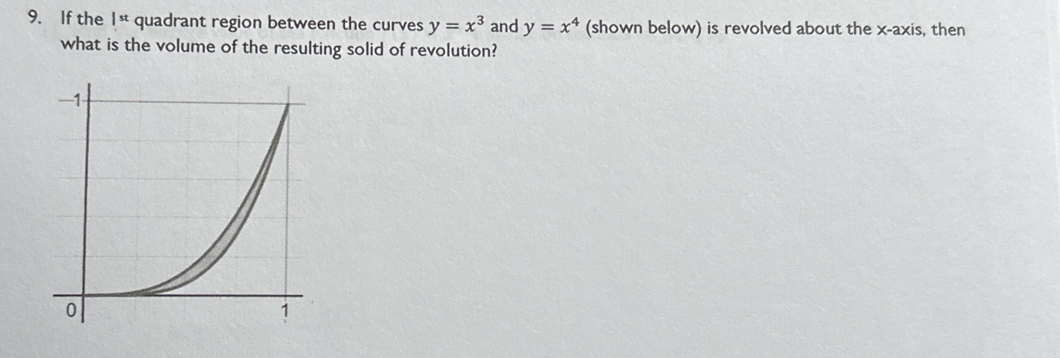 Solved If the I st quadrant region between the curves y=x3 | Chegg.com
