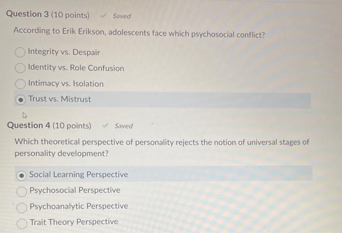 Solved According to Erik Erikson, adolescents face which | Chegg.com