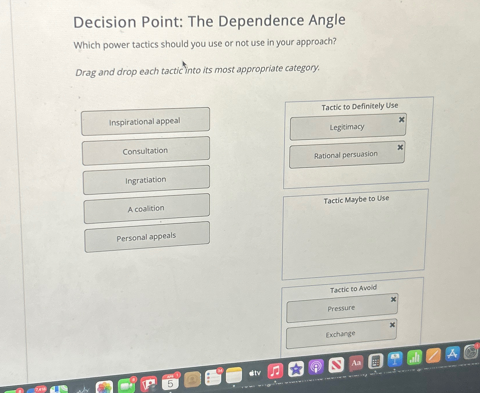 Solved Decision Point: The Dependence AngleWhich power | Chegg.com