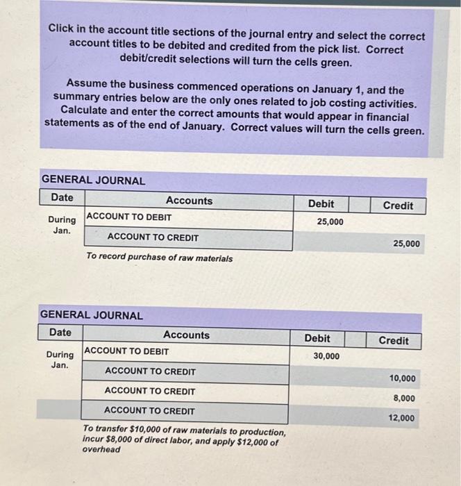 Solved Click in the account title sections of the journal | Chegg.com