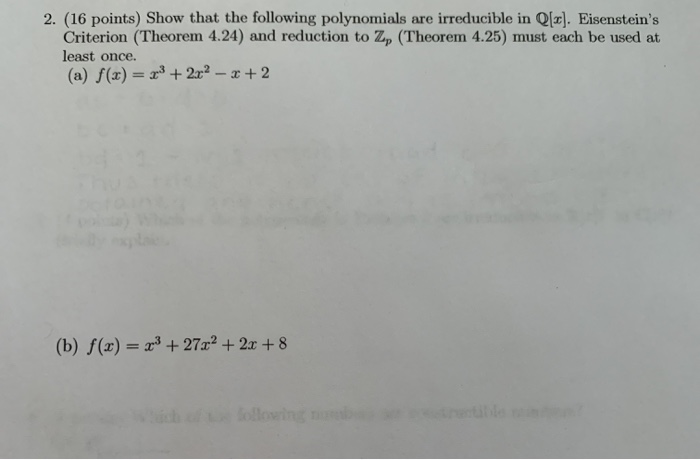 Solved 2. (16 points) Show that the following polynomials | Chegg.com