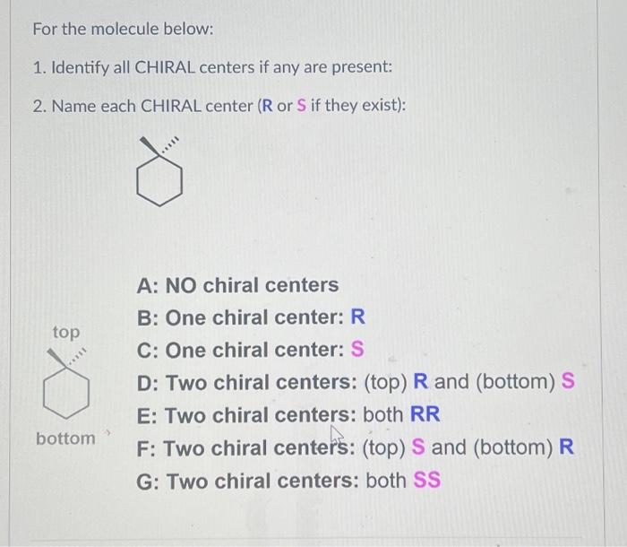 Solved for the molecule below, identify all chiral centers | Chegg.com
