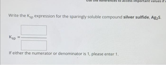 Solved Write the Ksp expression for the sparingly soluble | Chegg.com