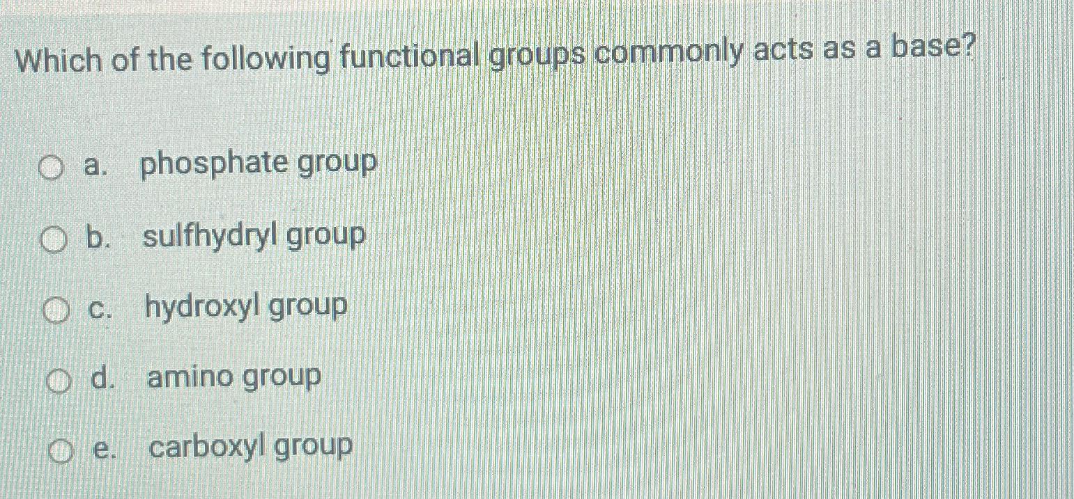 Solved Which of the following functional groups commonly | Chegg.com