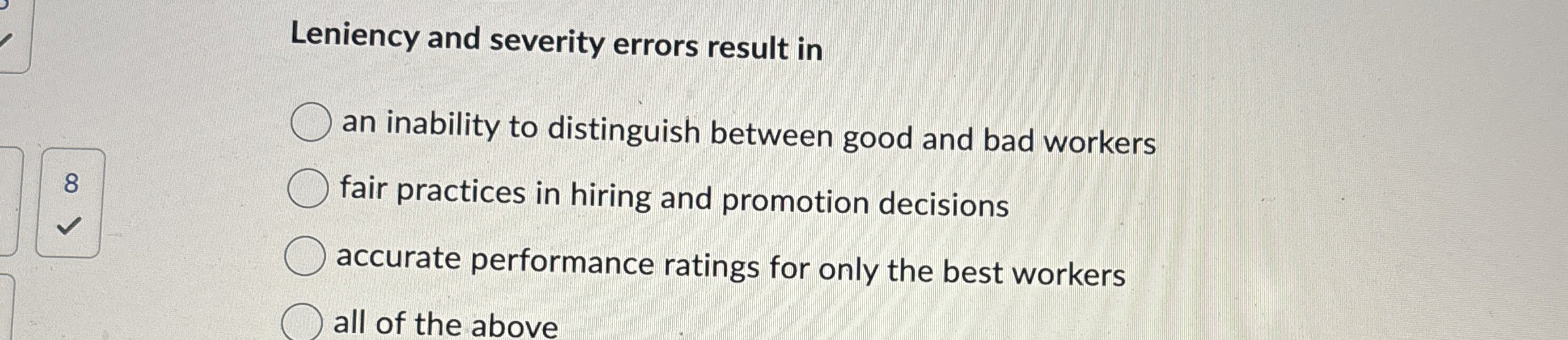 Solved Leniency and severity errors result inan inability to | Chegg.com