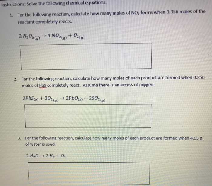 Solved Instructions: Solve the following chemical equations. | Chegg.com