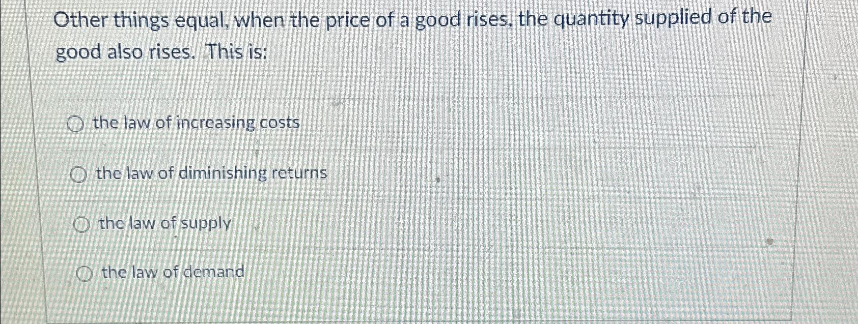 Solved Other things equal, when the price of a good rises, | Chegg.com