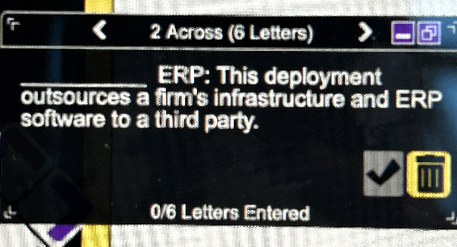 Solved 2 ﻿Across (6 ﻿Letters)ERP: This deploymentoutsources | Chegg.com