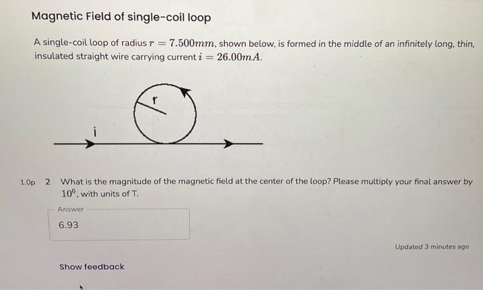Solved Magnetic Field of single-coil loop A single-coil loop | Chegg.com