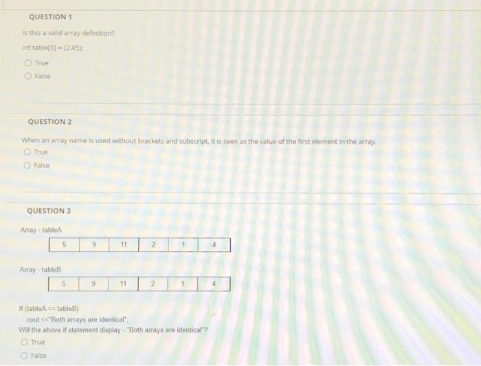 Solved QUESTION 1 Is this a valid array definition? int | Chegg.com