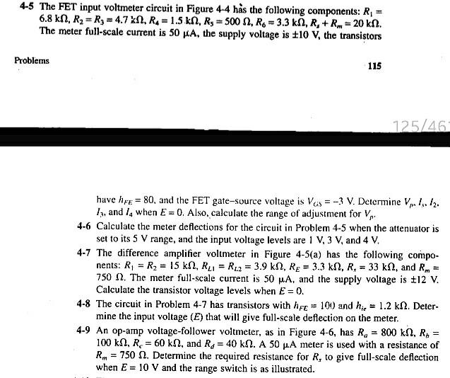 4-5 The FET input voltmeter circuit in Figure 4-4 has | Chegg.com