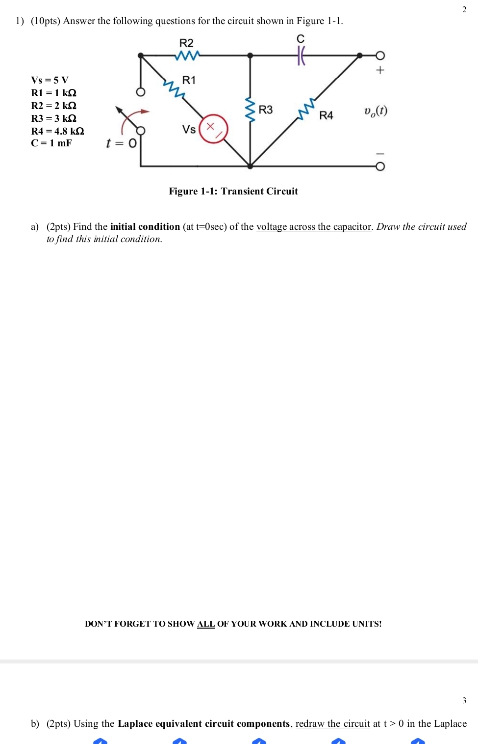 Solved (10pts) ﻿Answer the following questions for the | Chegg.com