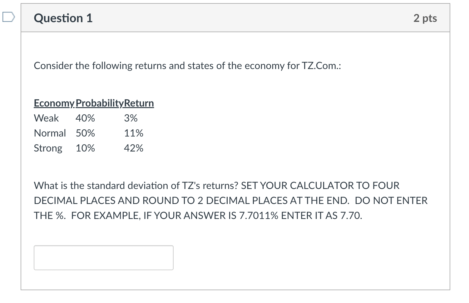 Solved Question 1consider The Following Returns And States