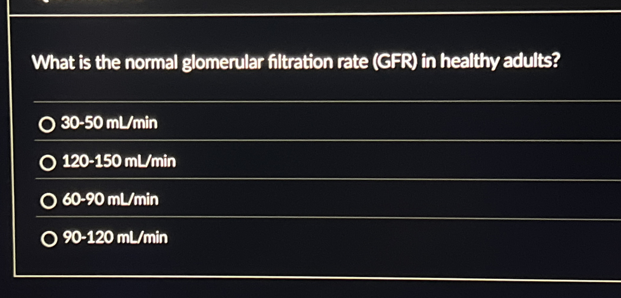 Solved What is the normal glomerular filtration rate (GFR) | Chegg.com