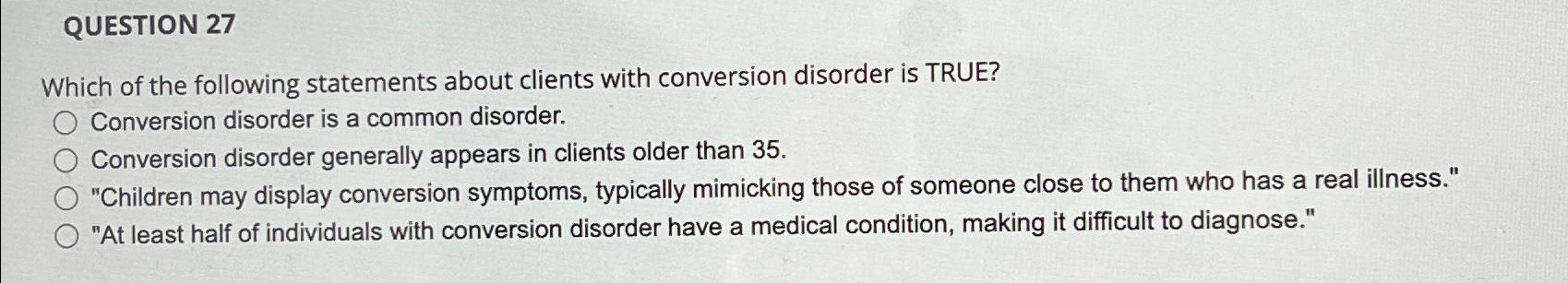 Solved QUESTION 27Which of the following statements about | Chegg.com