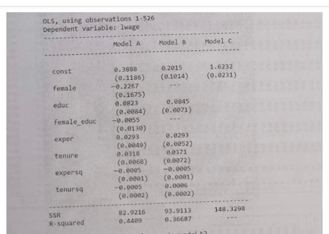 Solved 1)calculate adjusted Rsquare for model 2)calculate | Chegg.com
