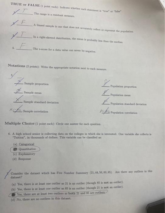 Solved TRUE or FALSE (1 point each); Indicate whether each | Chegg.com